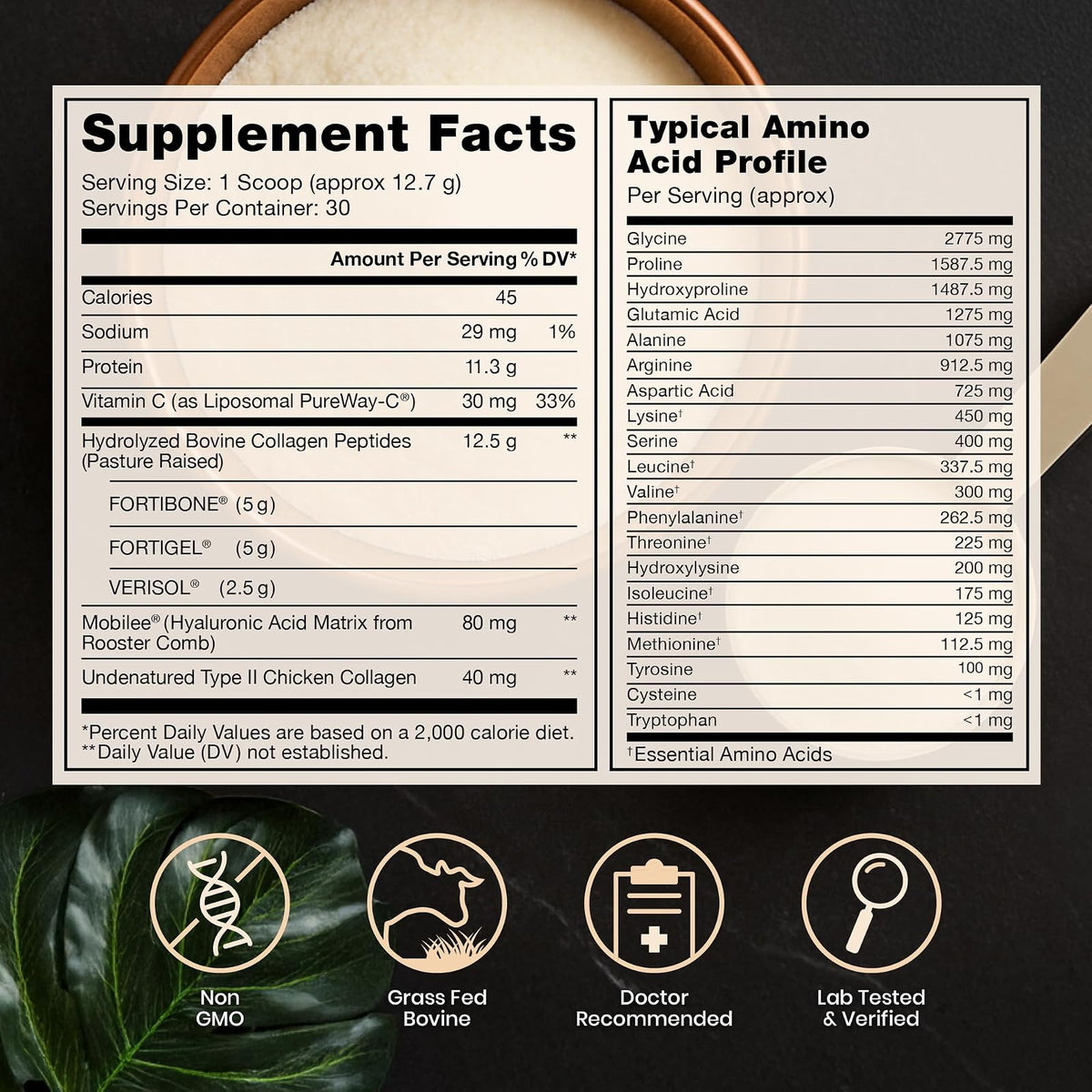 Marine collagen peptides for beauty