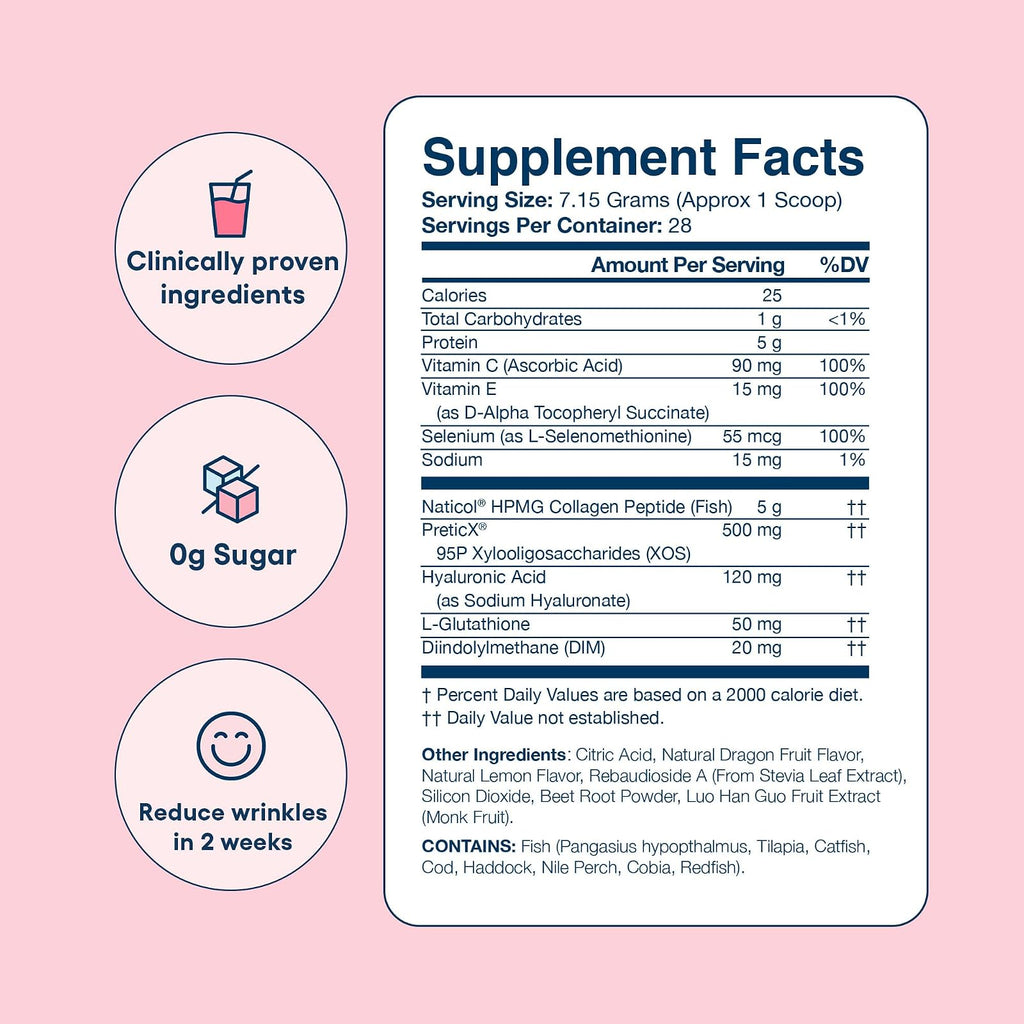 Marine collagen peptides for skin health