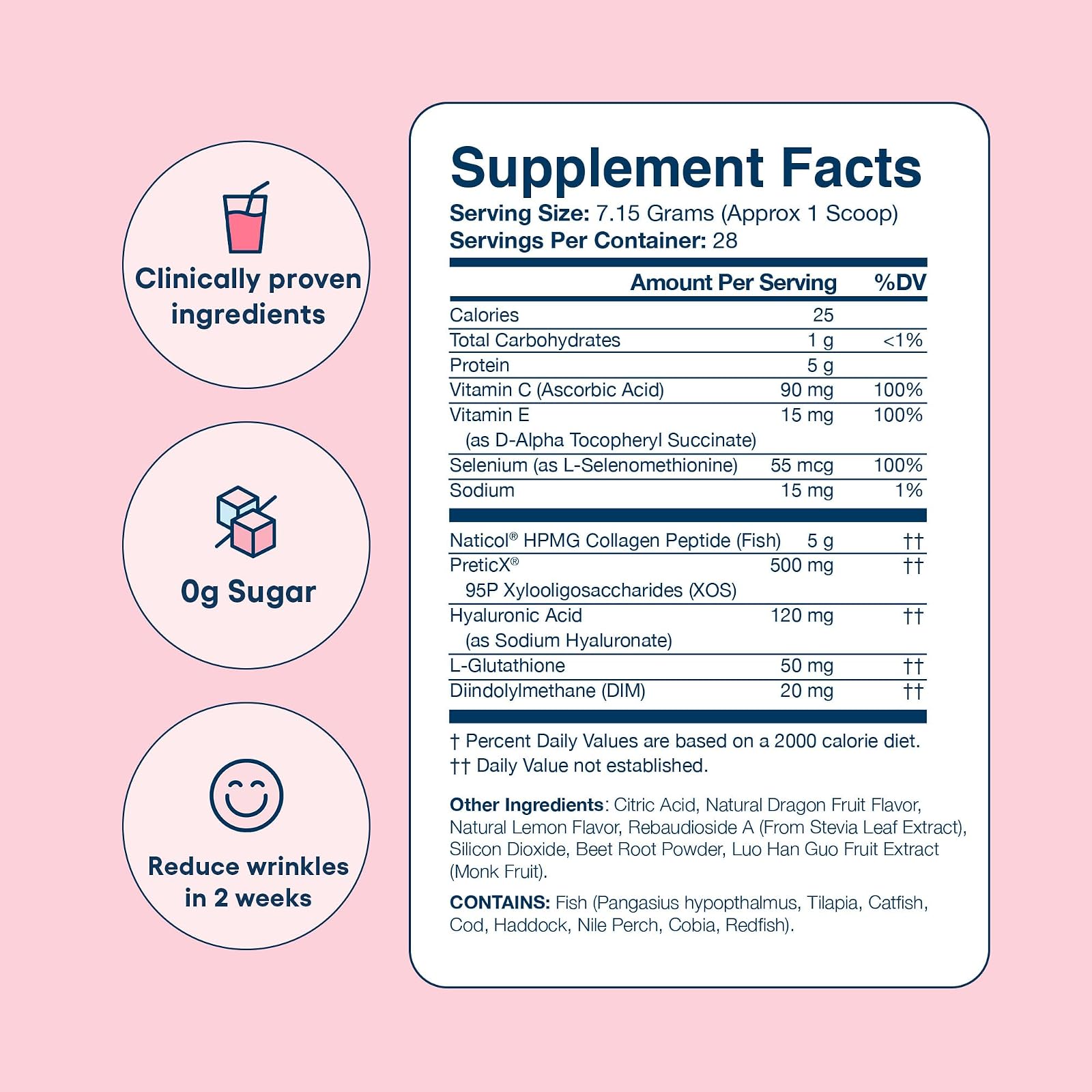 Marine collagen peptides for skin health