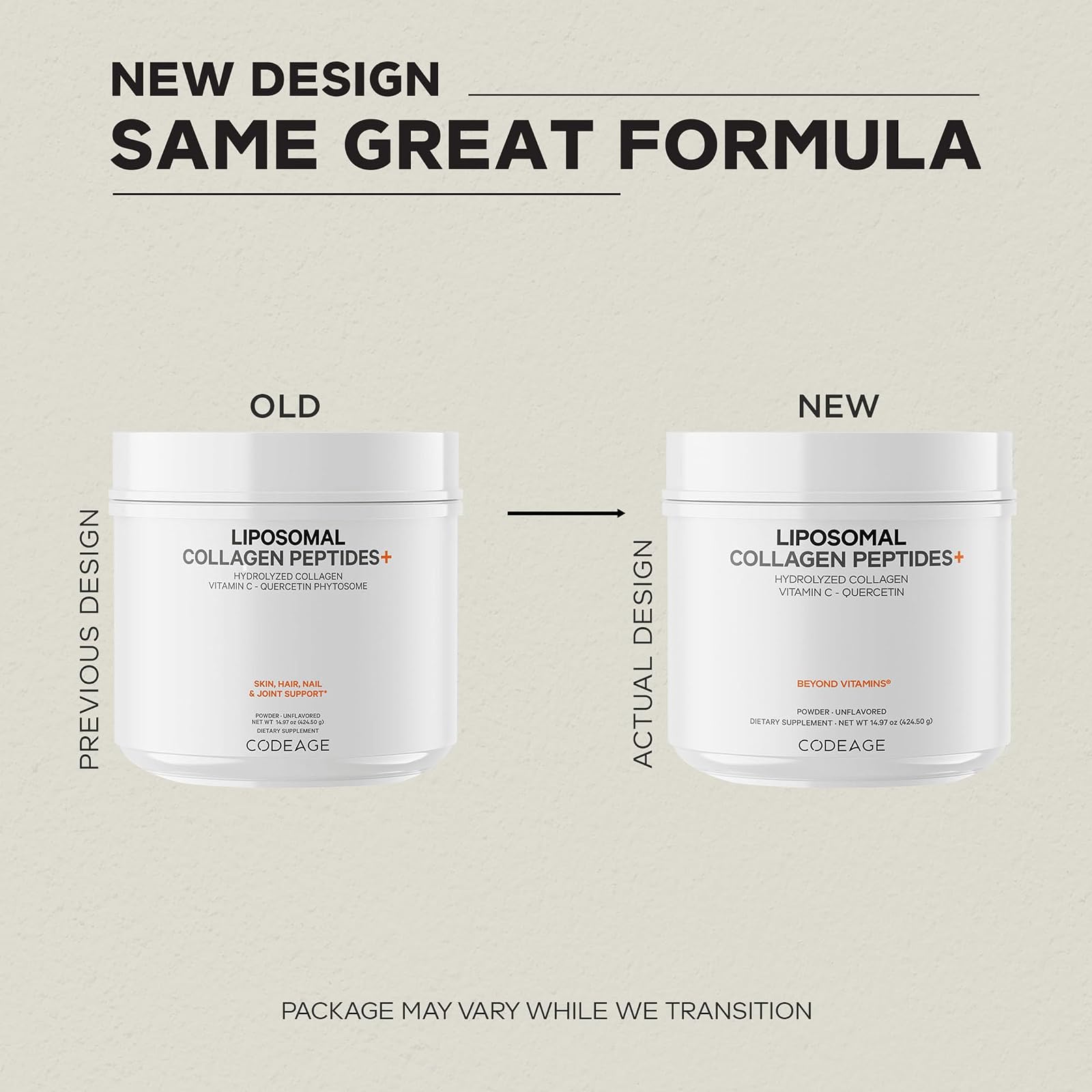 Marine collagen peptides with vitamin C