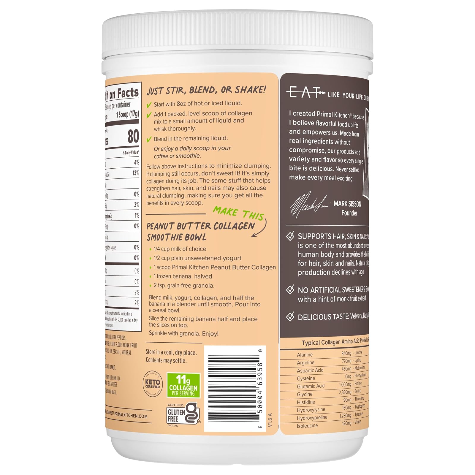 Marine collagen with peanut butter taste