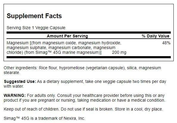Marine magnesium capsules for relaxation
