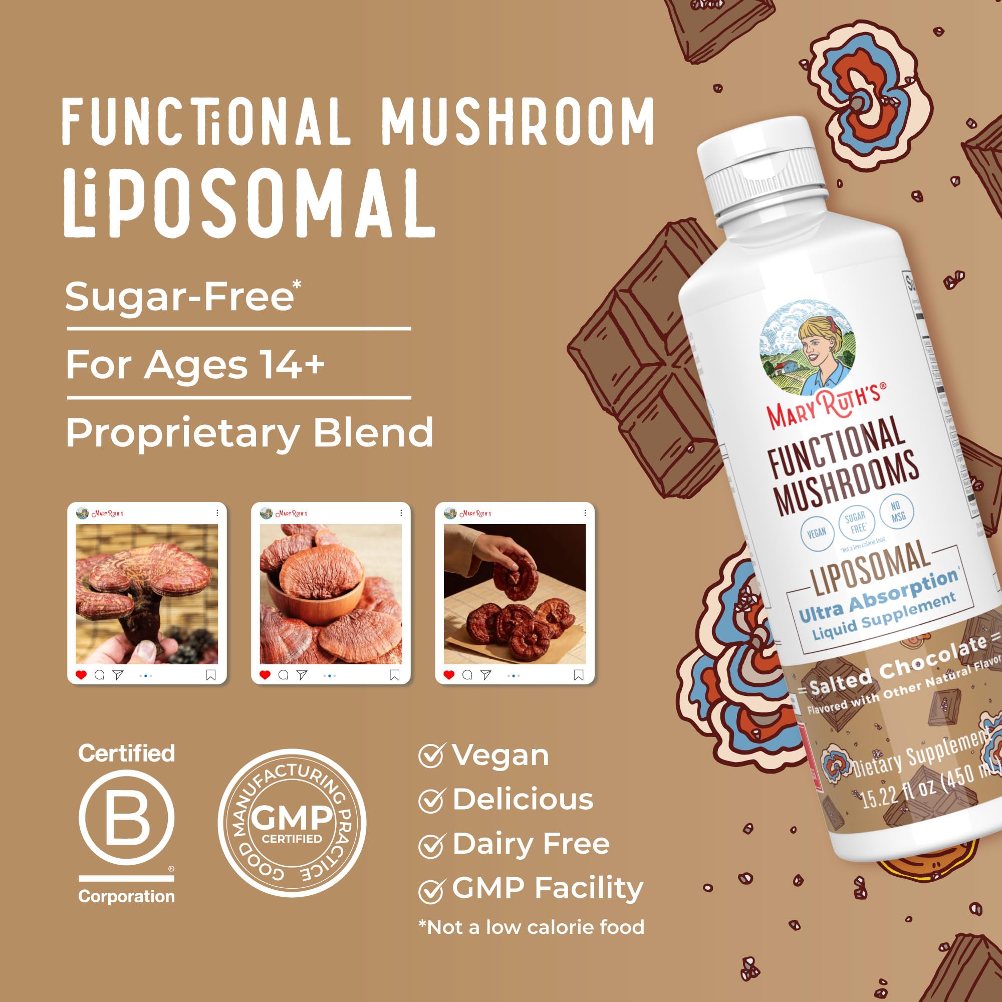 MaryRuth Organics mushrooms for vegan diets