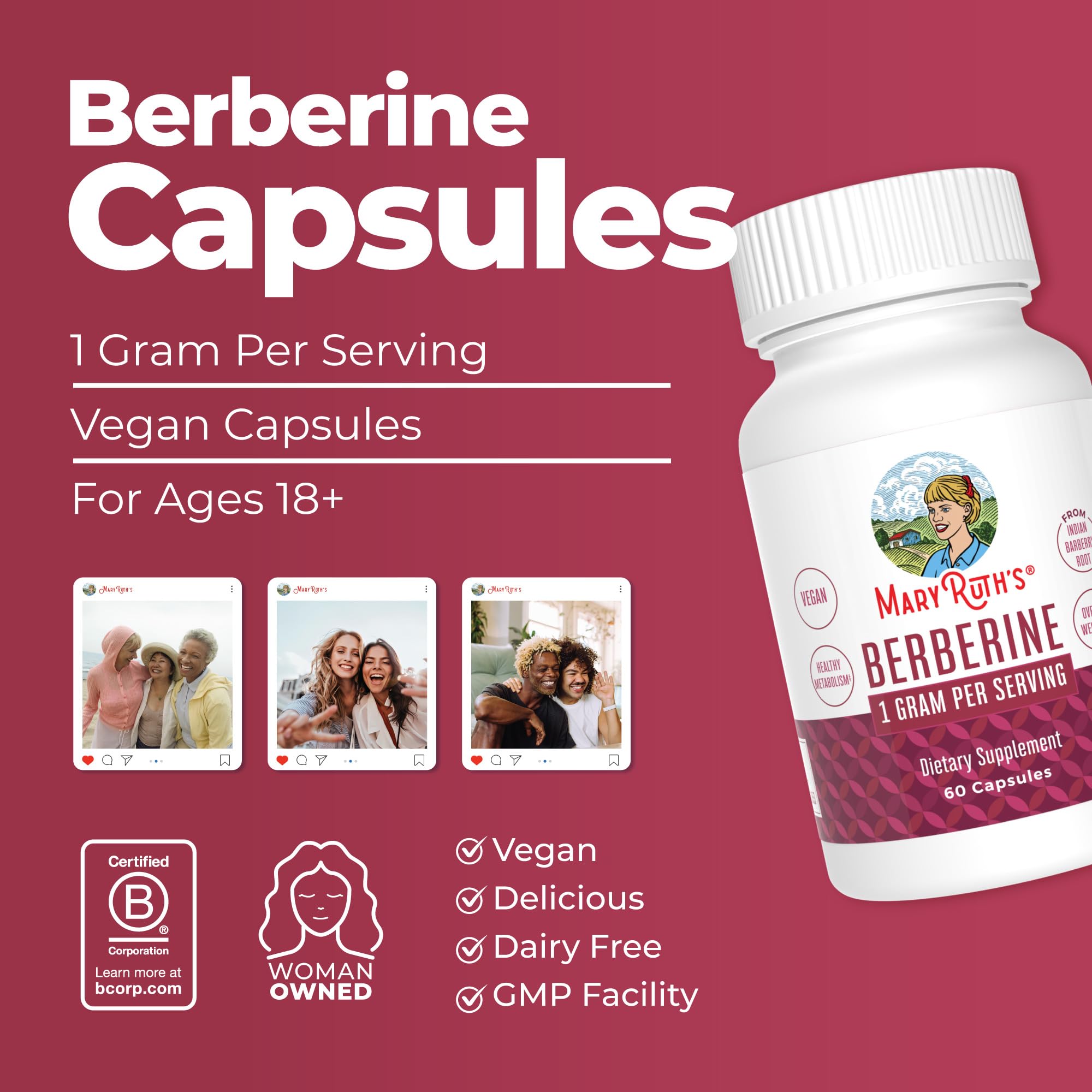 MaryRuth's Berberine Capsules for metabolism