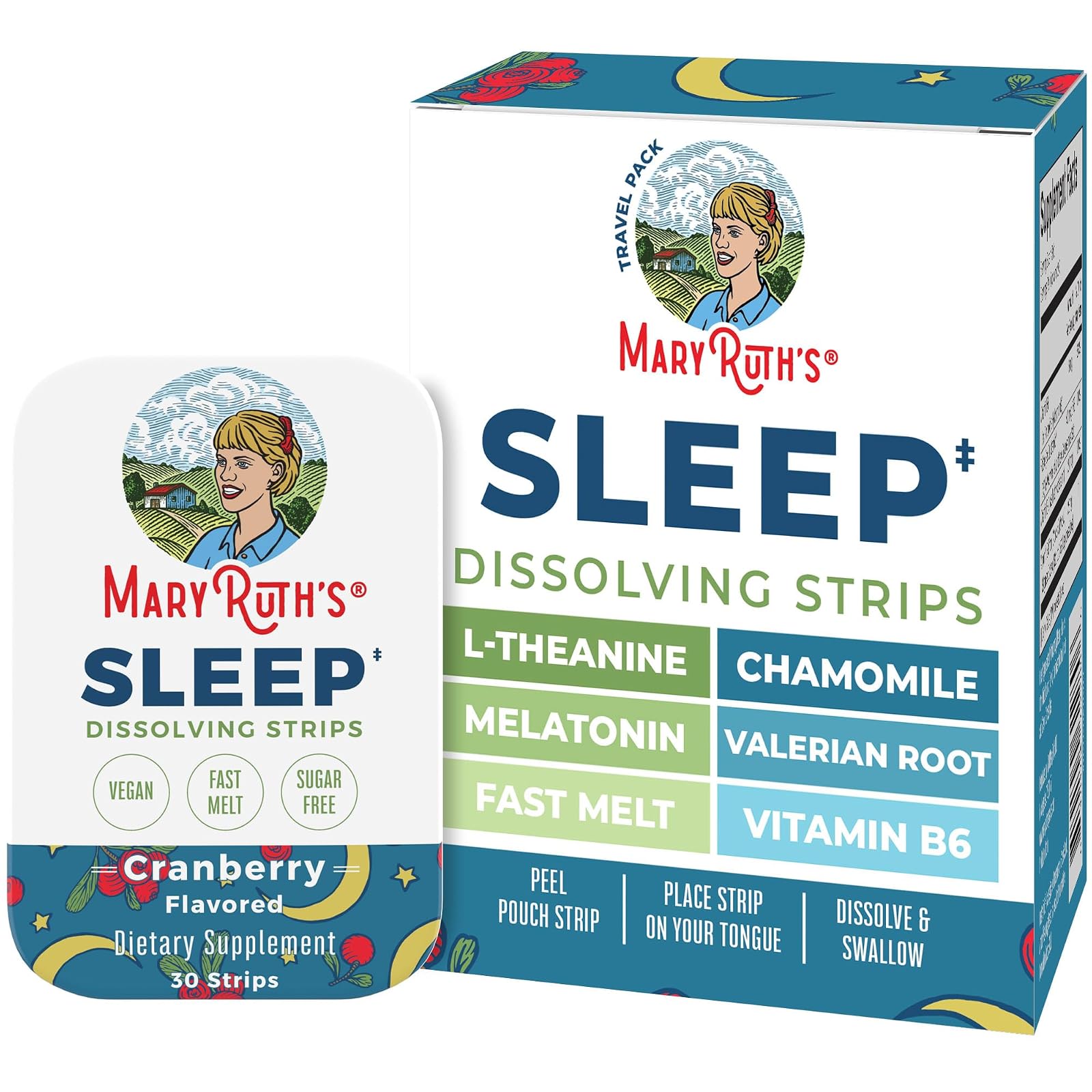 MaryRuth's melatonin sleep strips