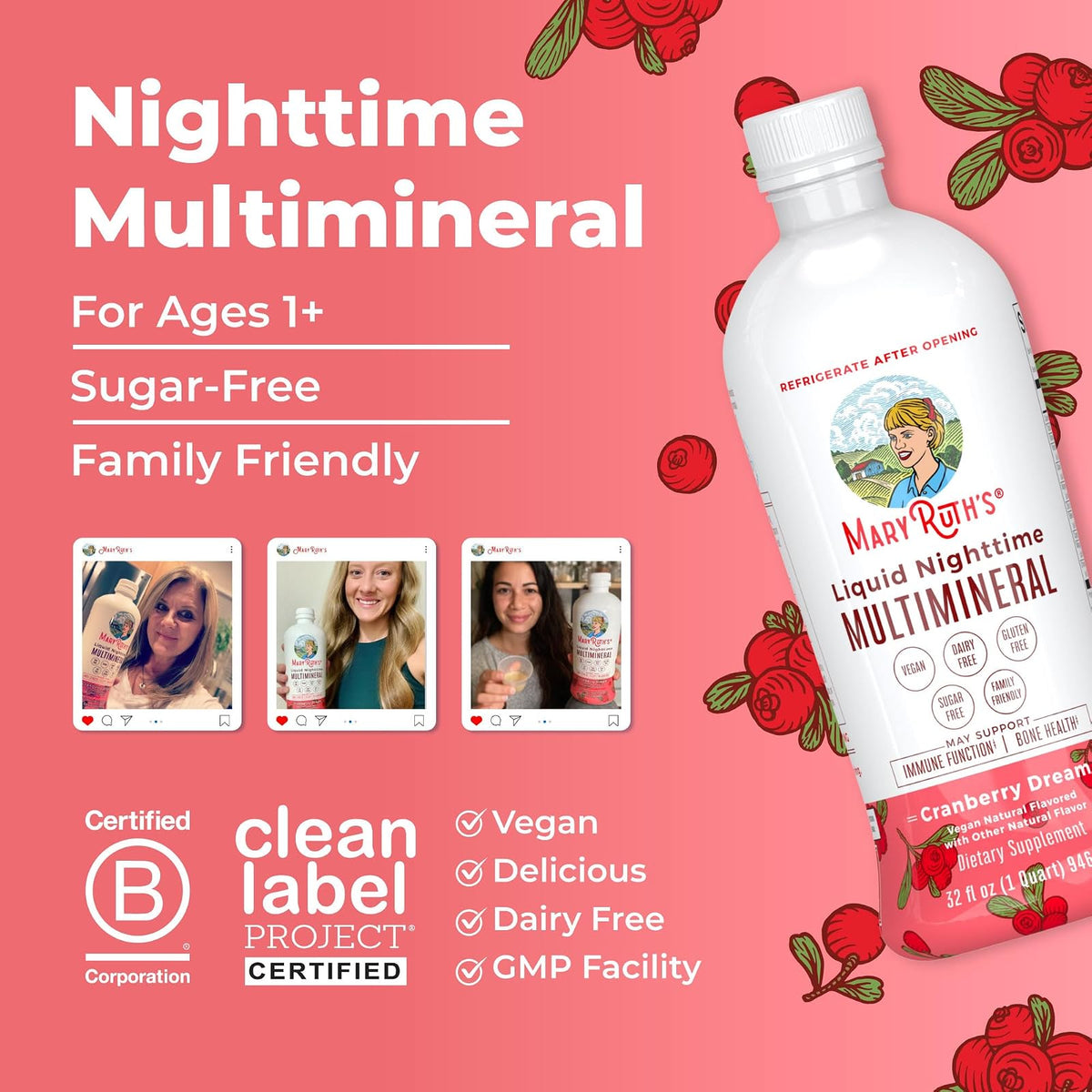 MaryRuth's nighttime multivitamin for overall health