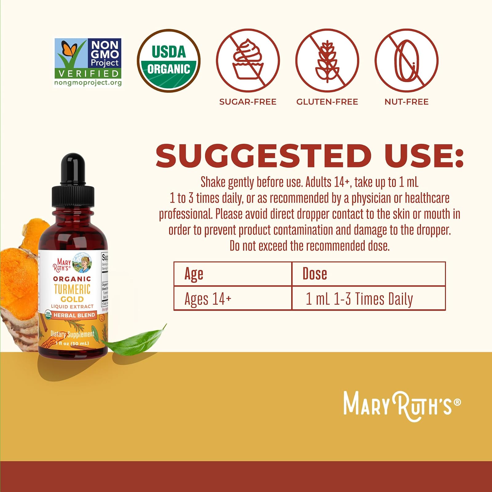 MARYRUTH'S turmeric drops for inflammation