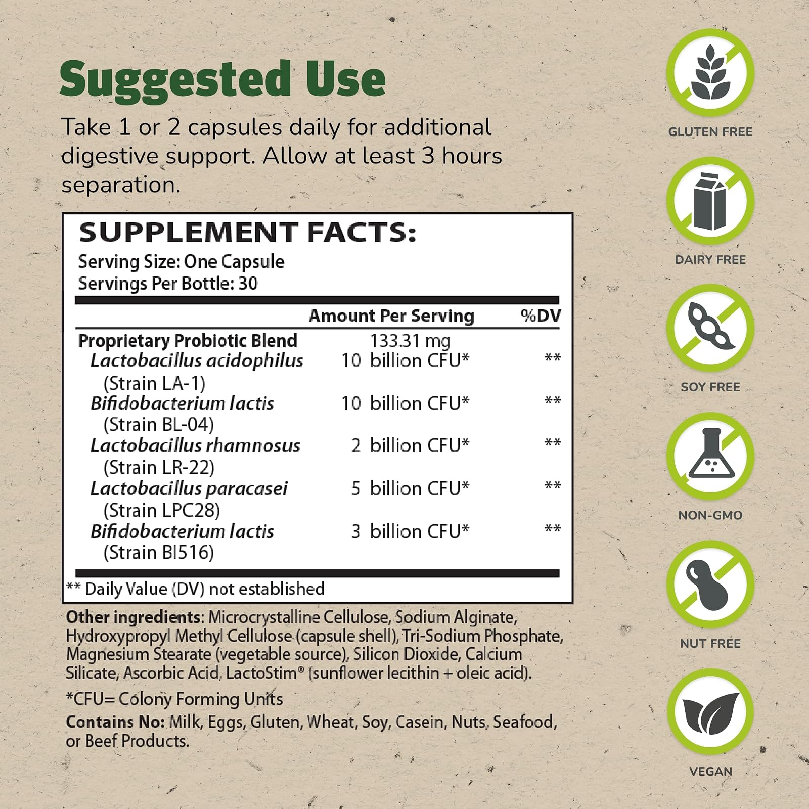 Master Supplements Theralac kids probiotic capsules