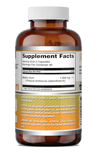 Mastic gum capsules for daily use