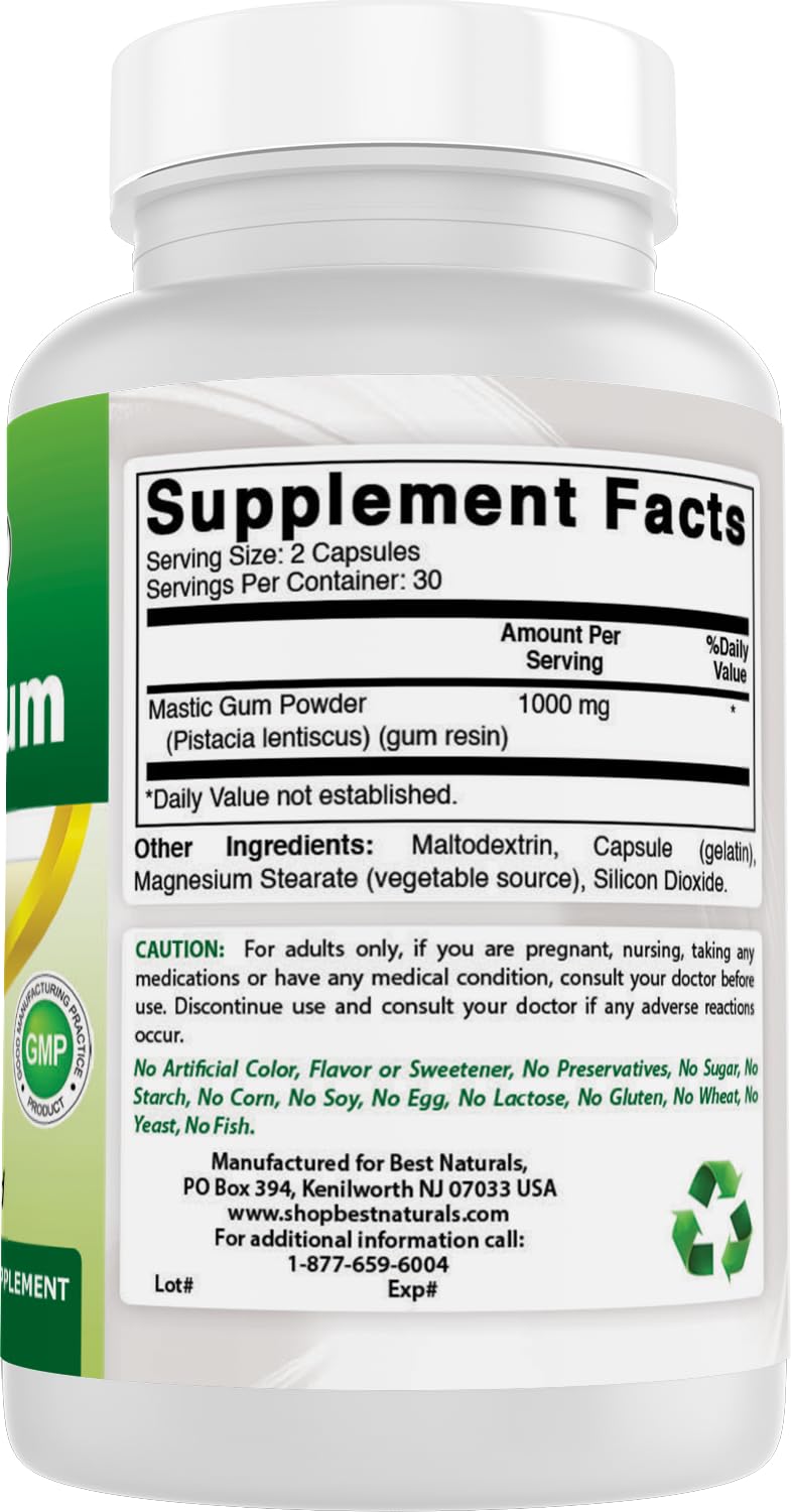 Mastic Gum capsules for improved digestion