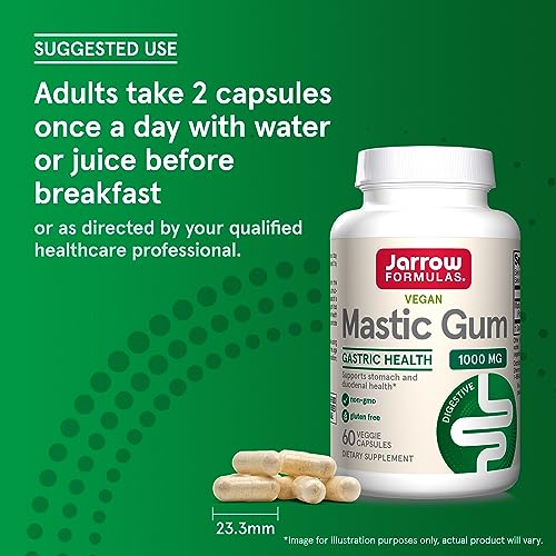 Mastic gum capsules for optimal gut function