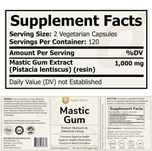 Mastic gum for digestive health