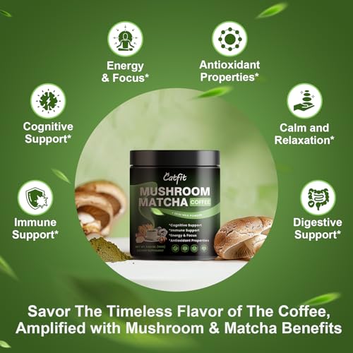 matcha and mushrooms for wellness