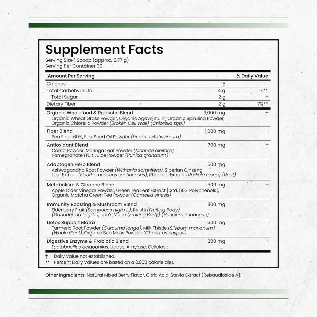 matcha flavor superfood greens powder