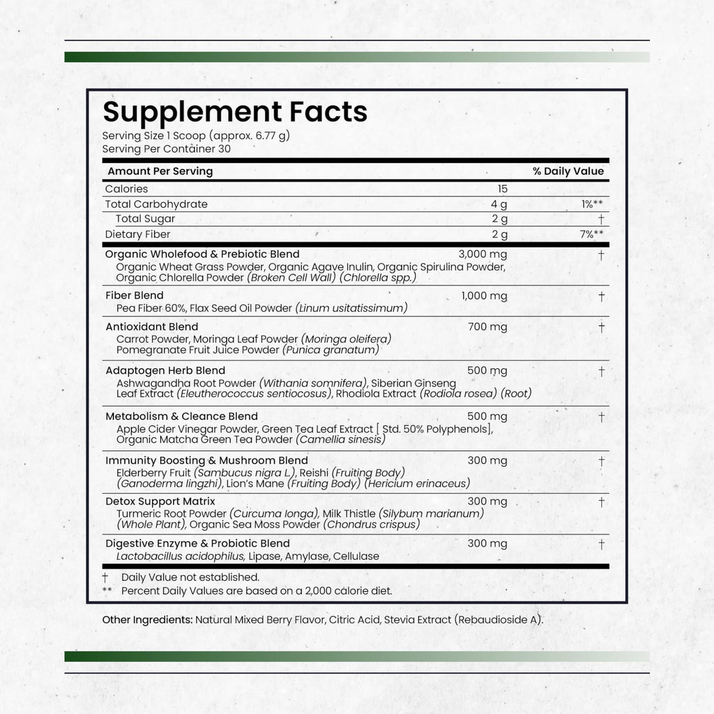 matcha flavour blended vitamin supplement