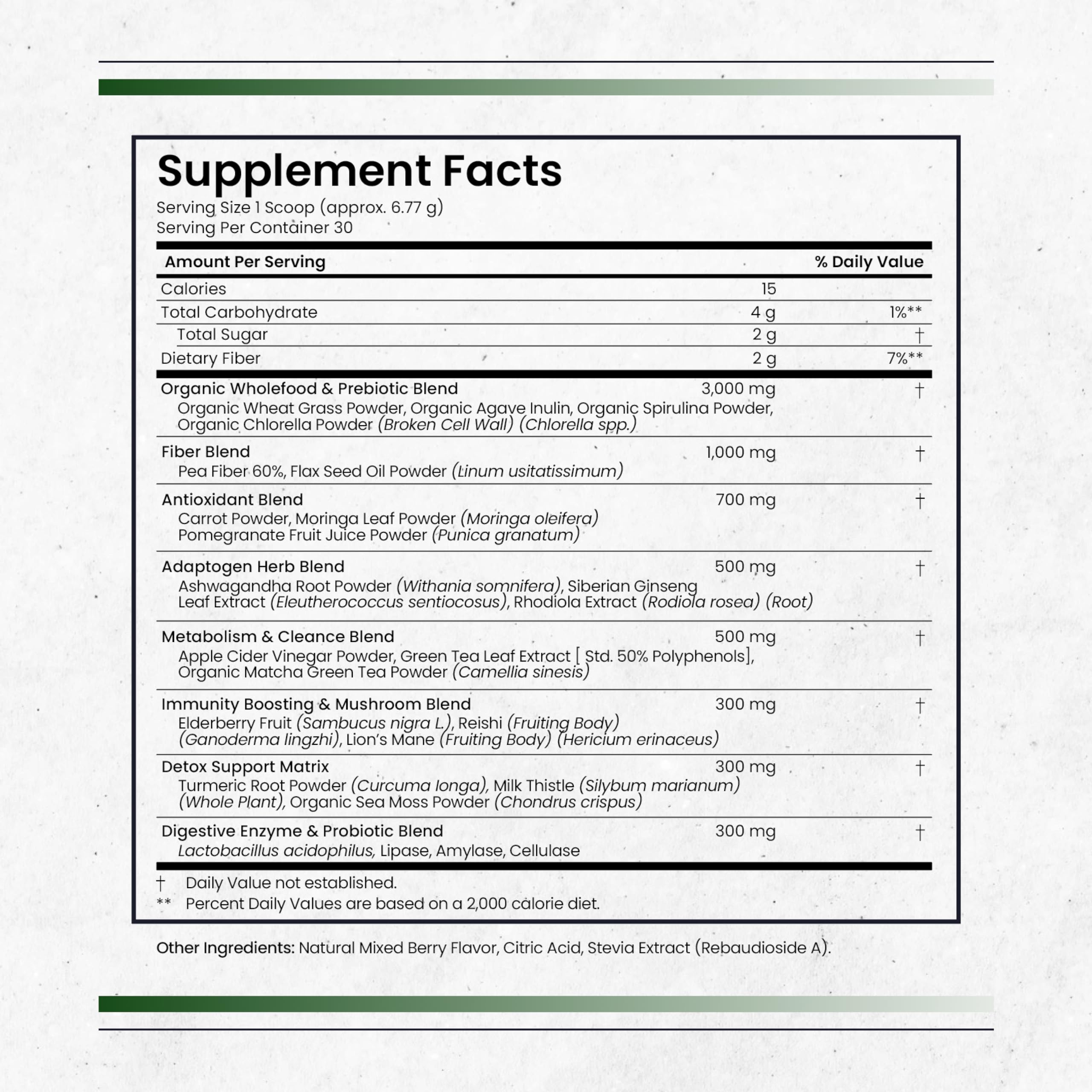 matcha flavour blended vitamin supplement