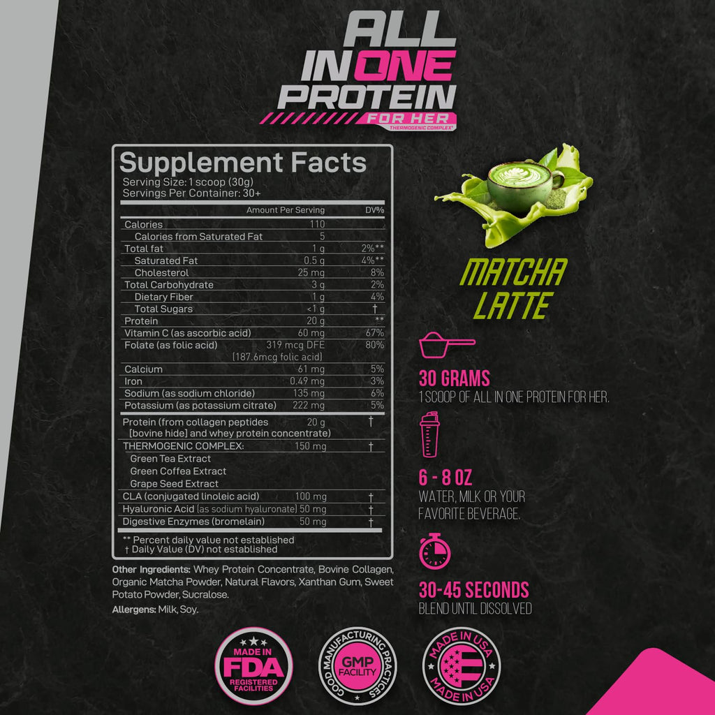 Matcha latte collagen protein blend