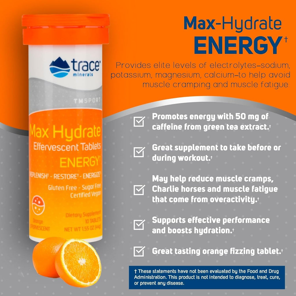 Max-Hydrate electrolyte tablets for sports