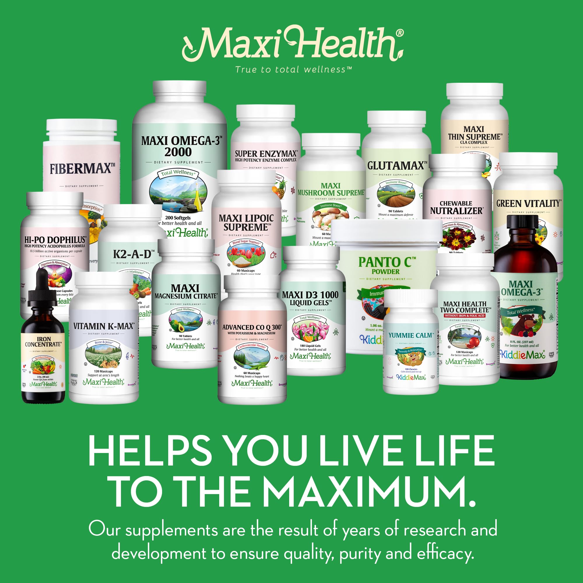 Maxi Health blended vitamin & mineral supplements for overall health