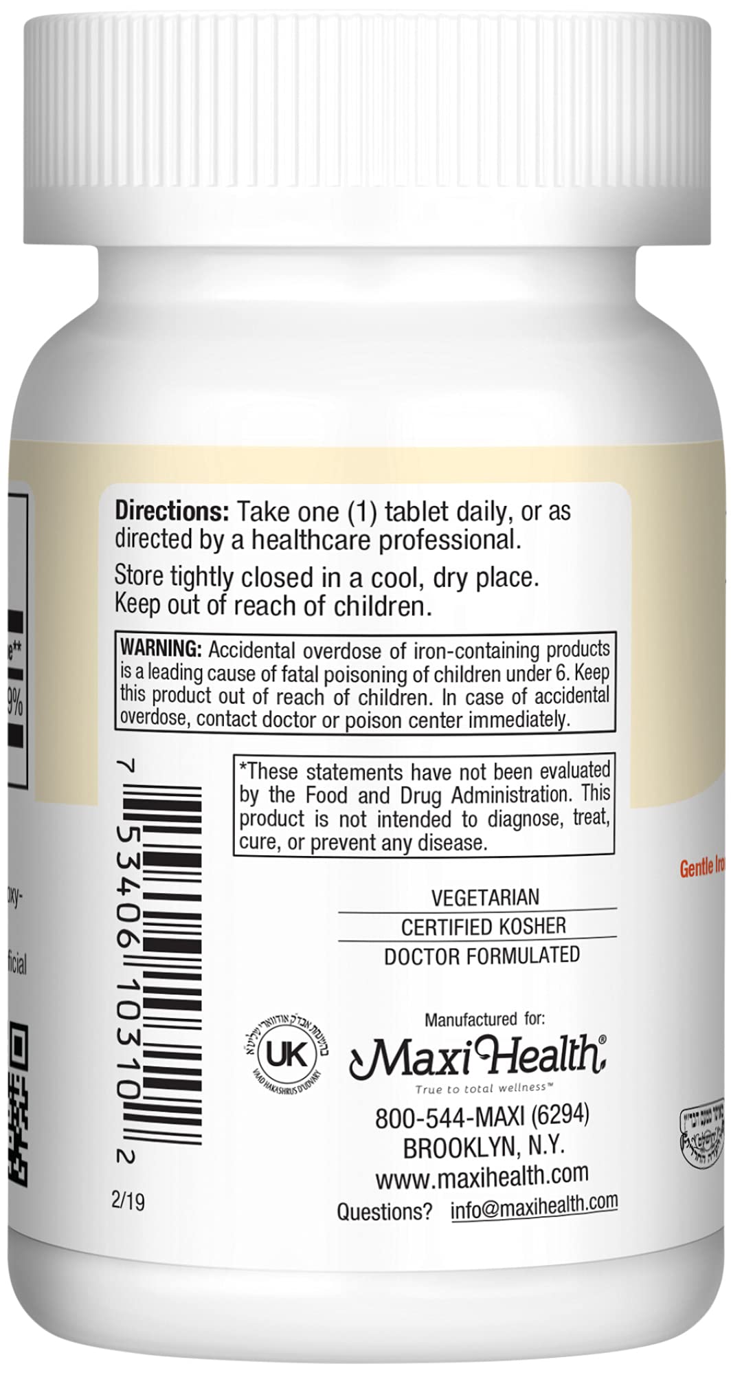 Maxi Health iron for balanced nutrition