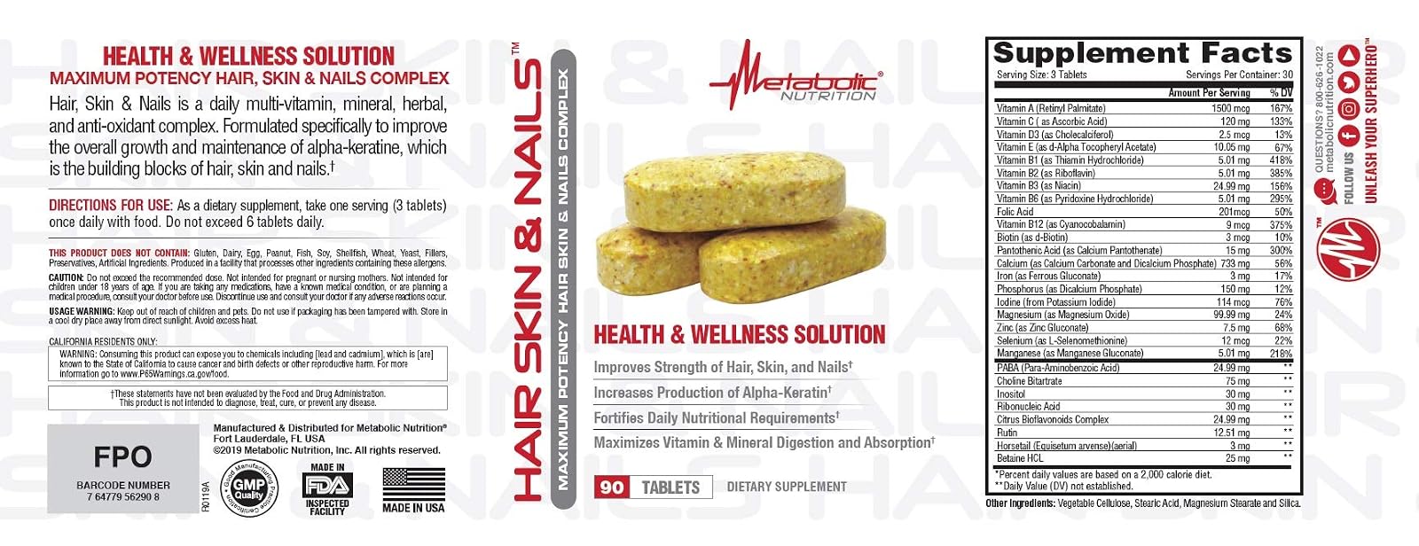 maximum potency hair skin nails formula