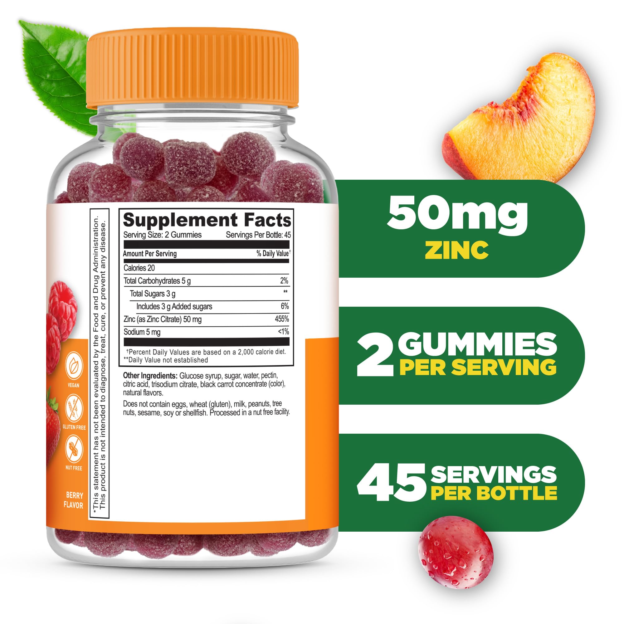 Maximum strength zinc gummies for health