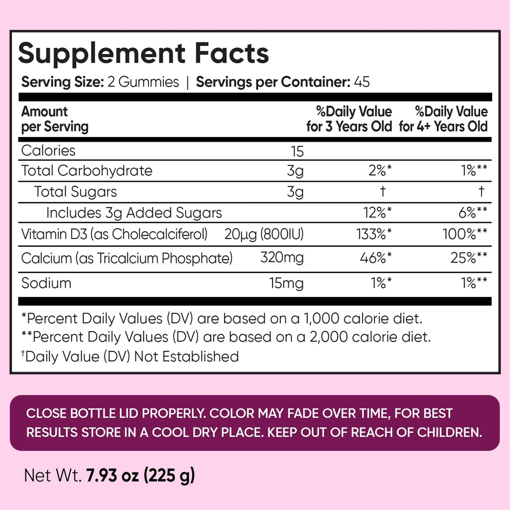 Maxmedix calcium gummies for growing kids