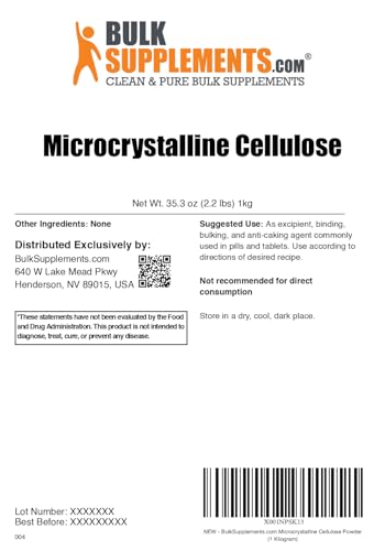 MCC powder as a natural binder