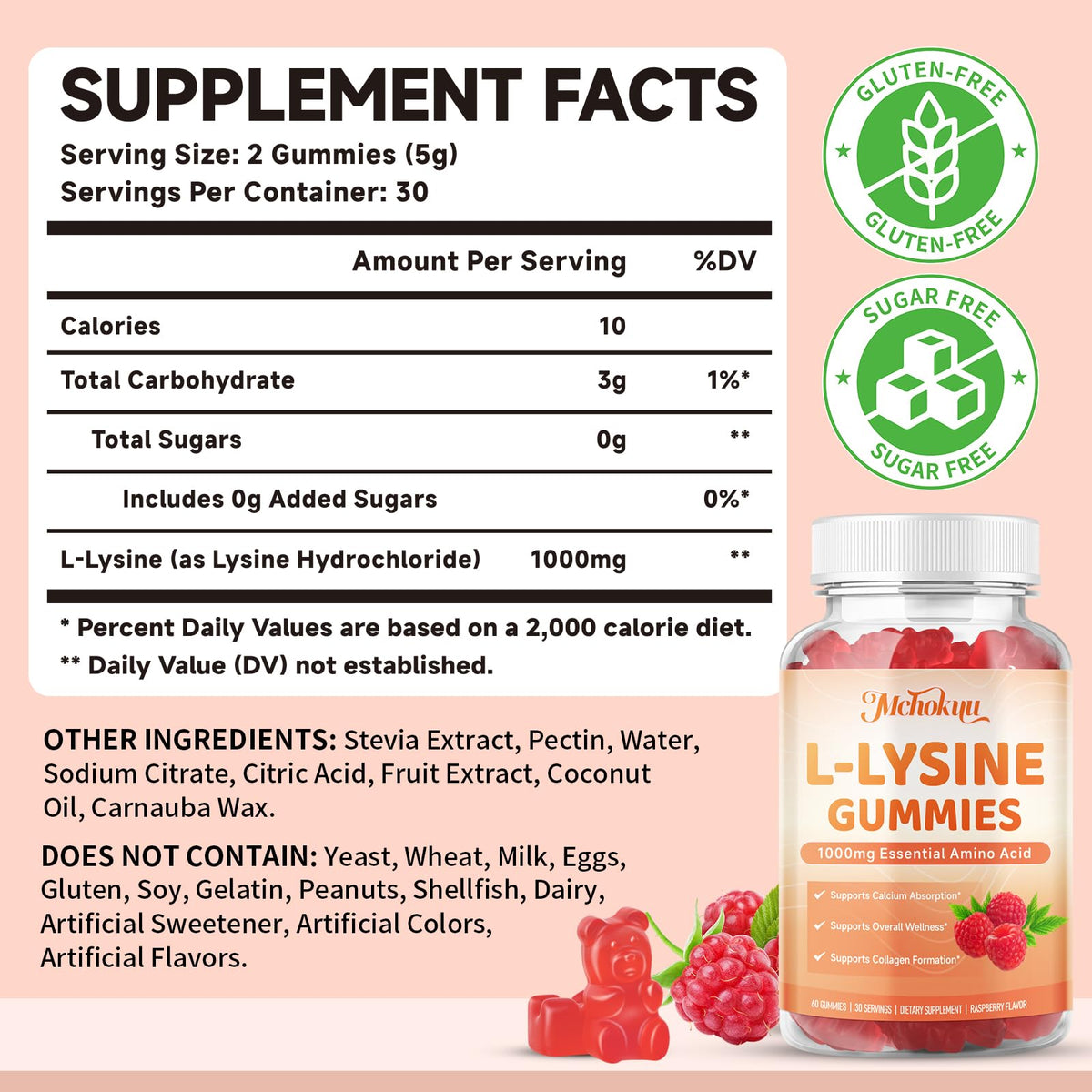 Mchokuu L-Lysine 1000 mg benefits