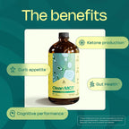 MCT oil in glass bottle