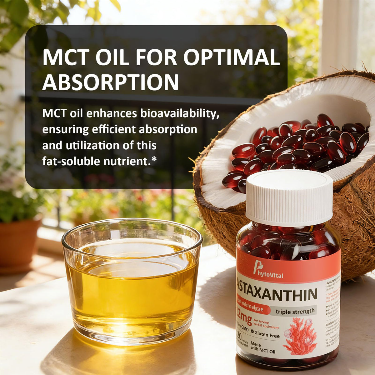 MCT oil infused antioxidant supplement