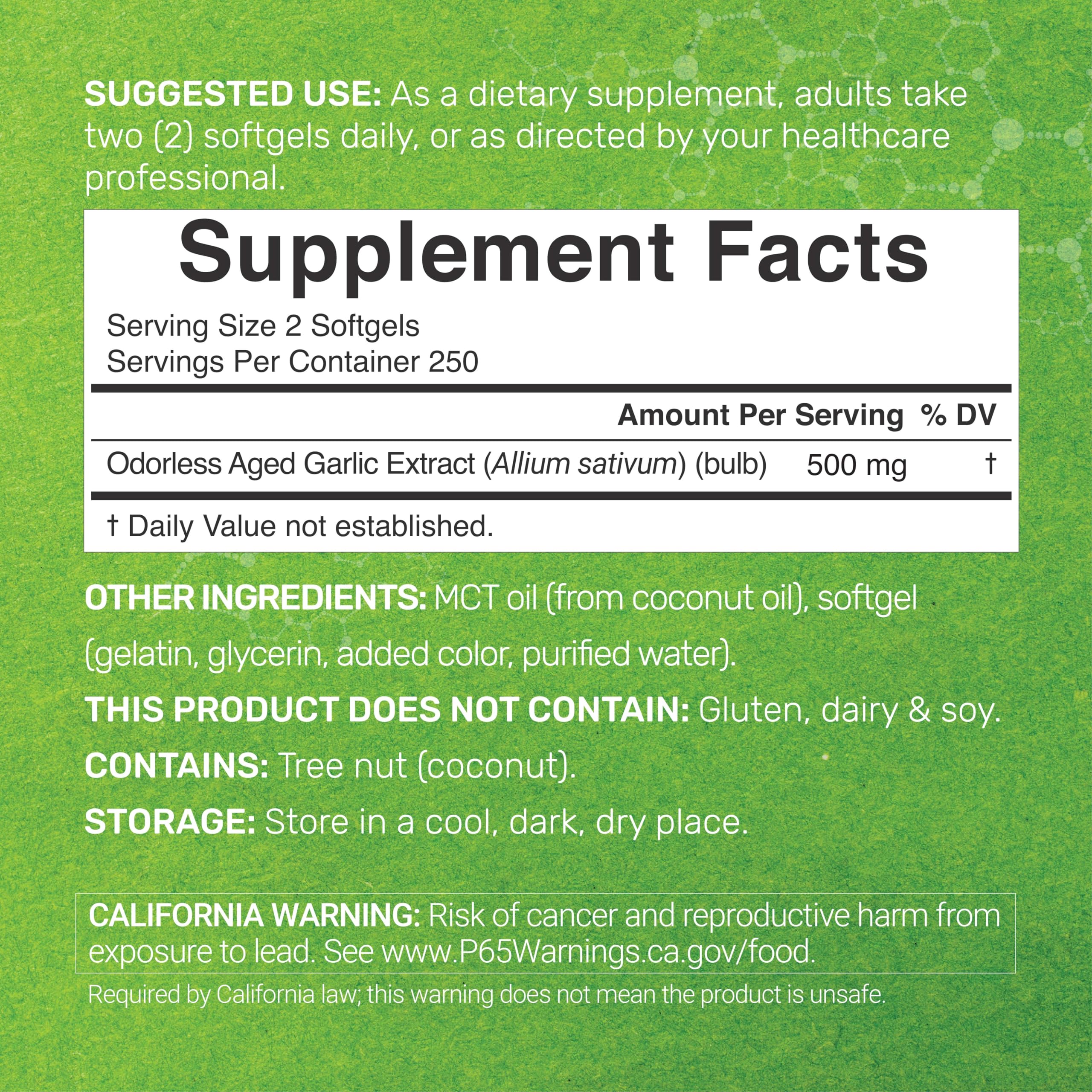 MCT oil infused garlic softgels