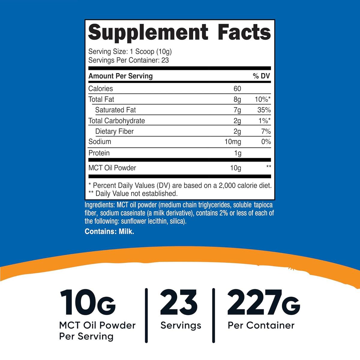 MCT oil powder for keto diet