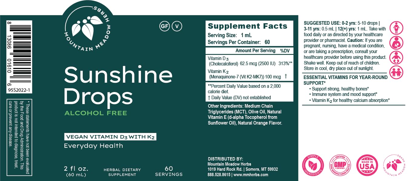 Meadow Herbs Sunshine Drops benefits