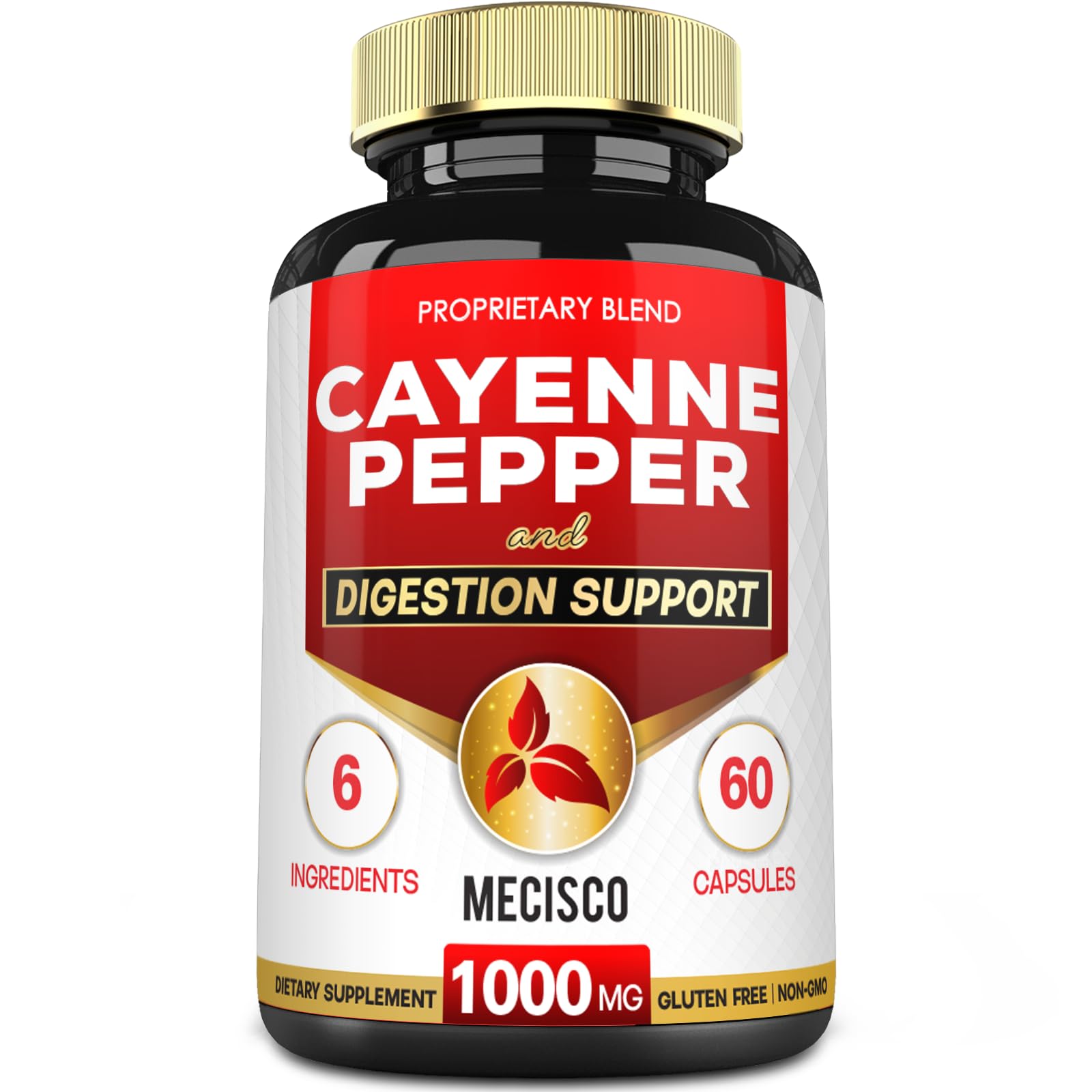 Mecisco cayenne pepper capsules for digestion