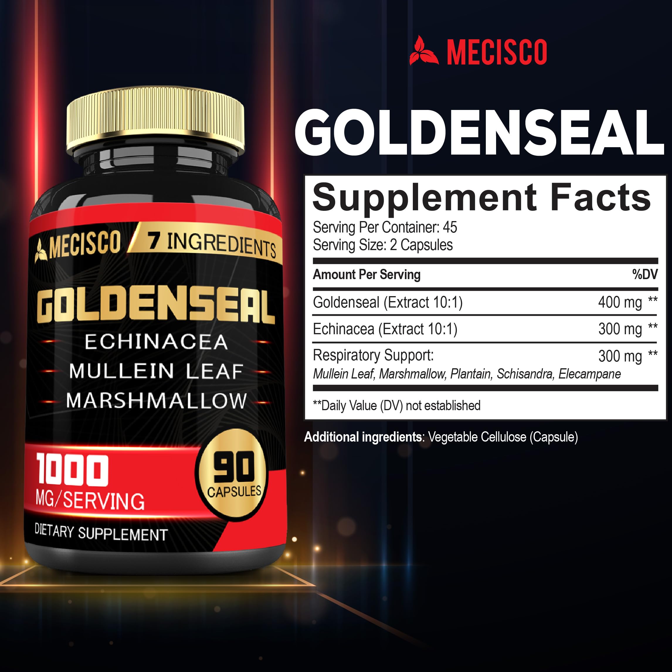 Mecisco Goldenseal Root for smooth breathing