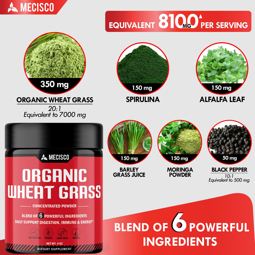 Mecisco wheat grass spirulina blend