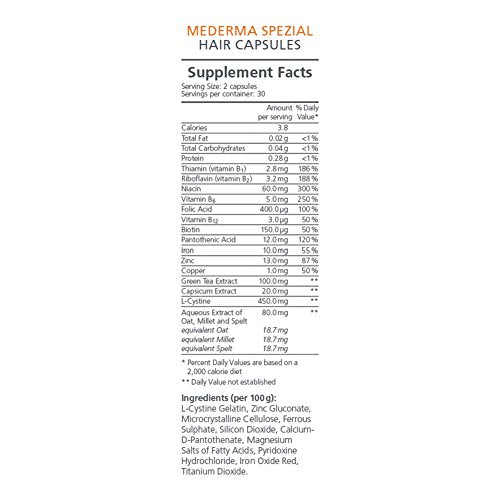 Mederma dietary supplement for vibrant hair