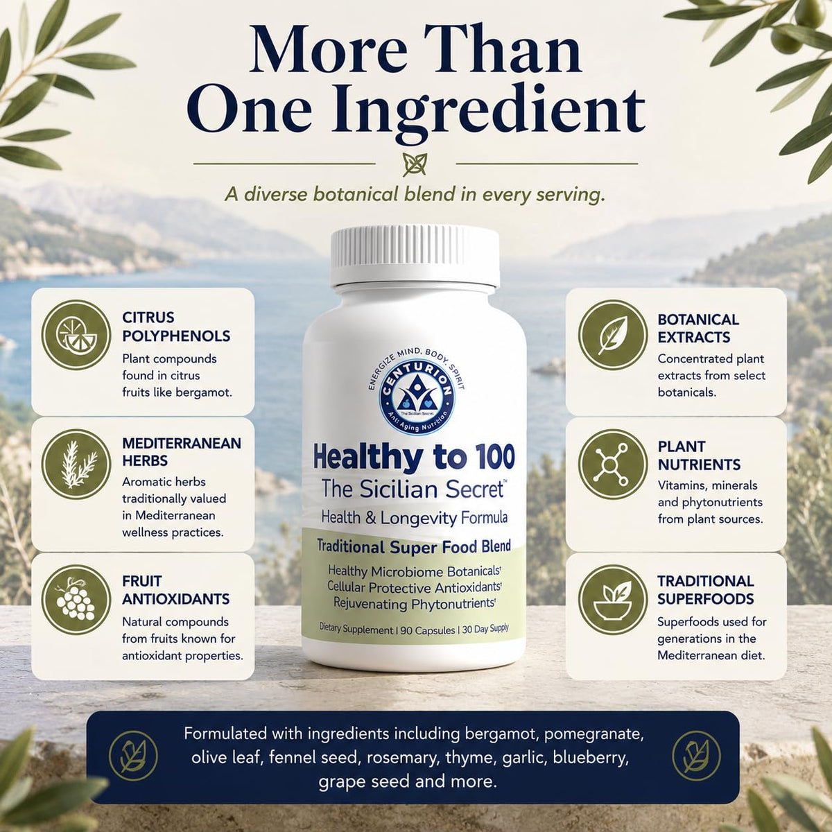 Mediterranean diet inspired multivitamins