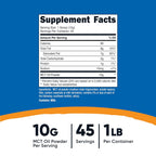 Medium chain triglyceride supplement for energy
