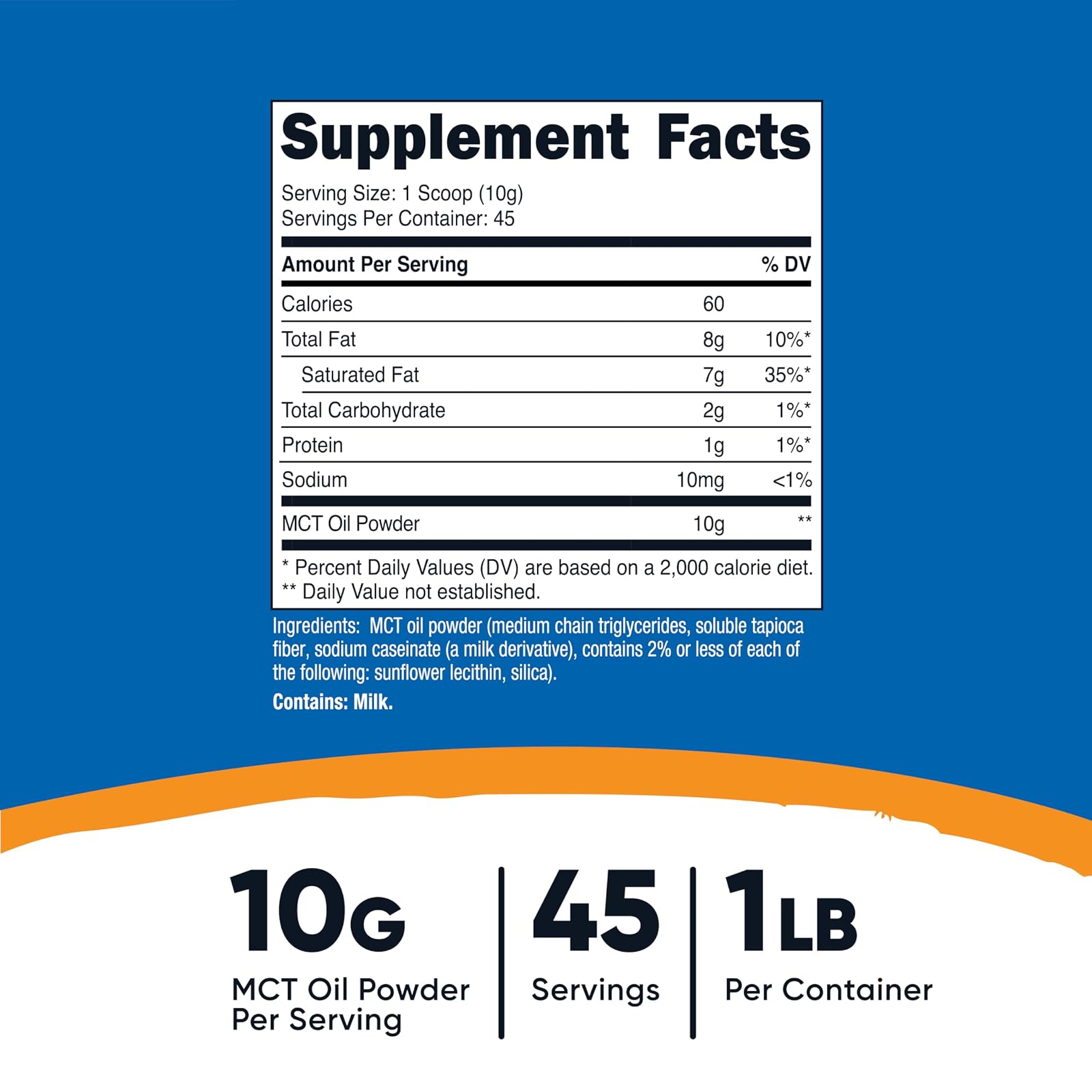 Medium chain triglyceride supplement for energy