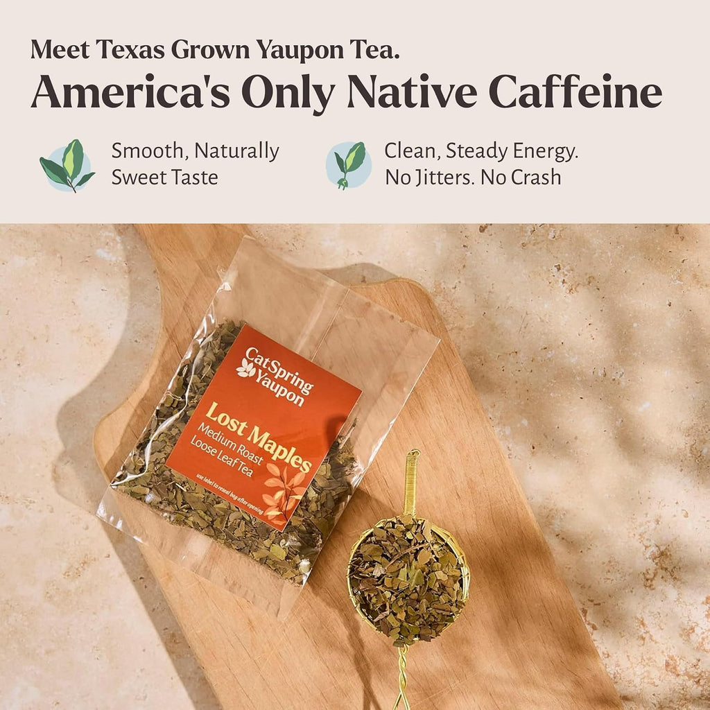 medium roast yaupon tea leaves