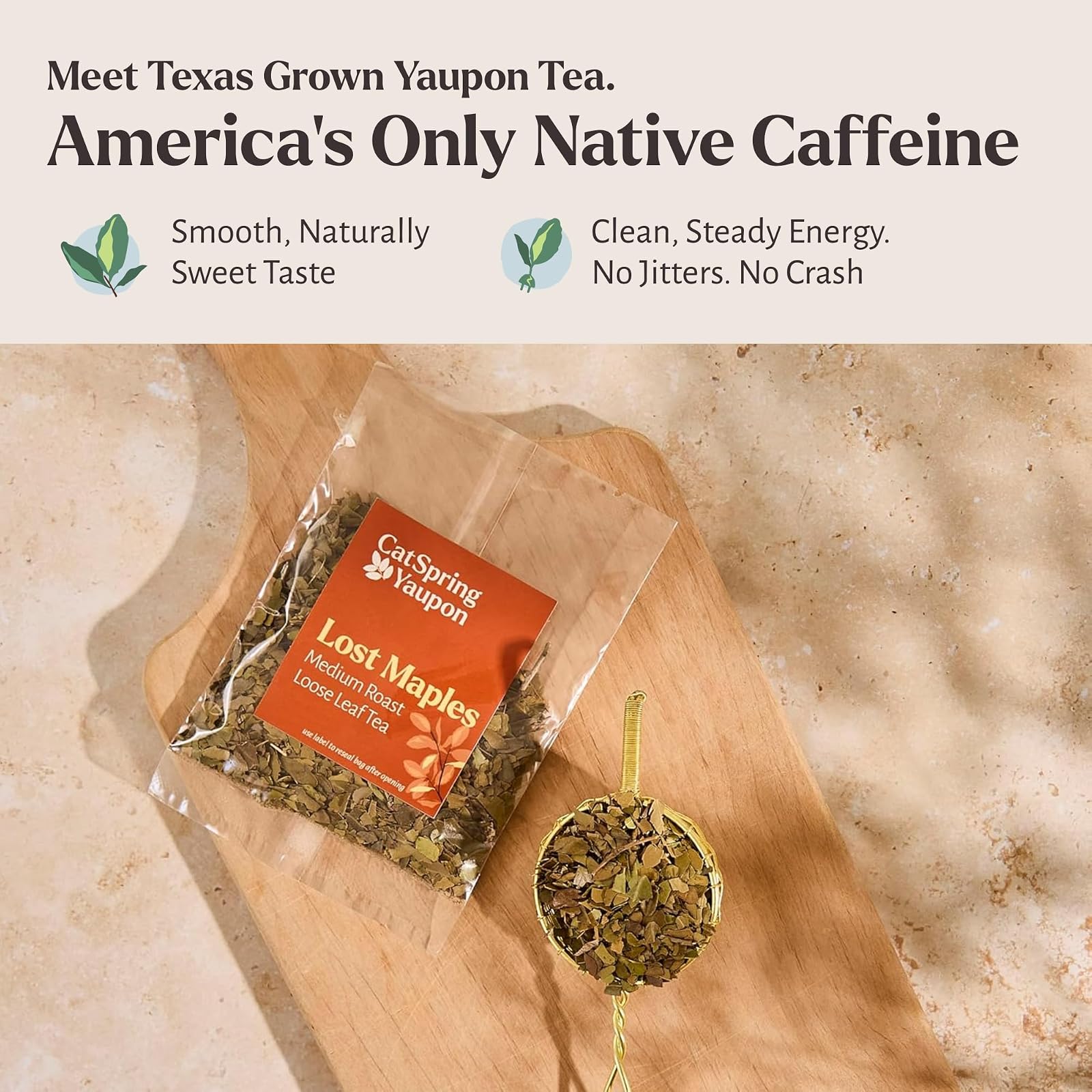 medium roast yaupon tea leaves