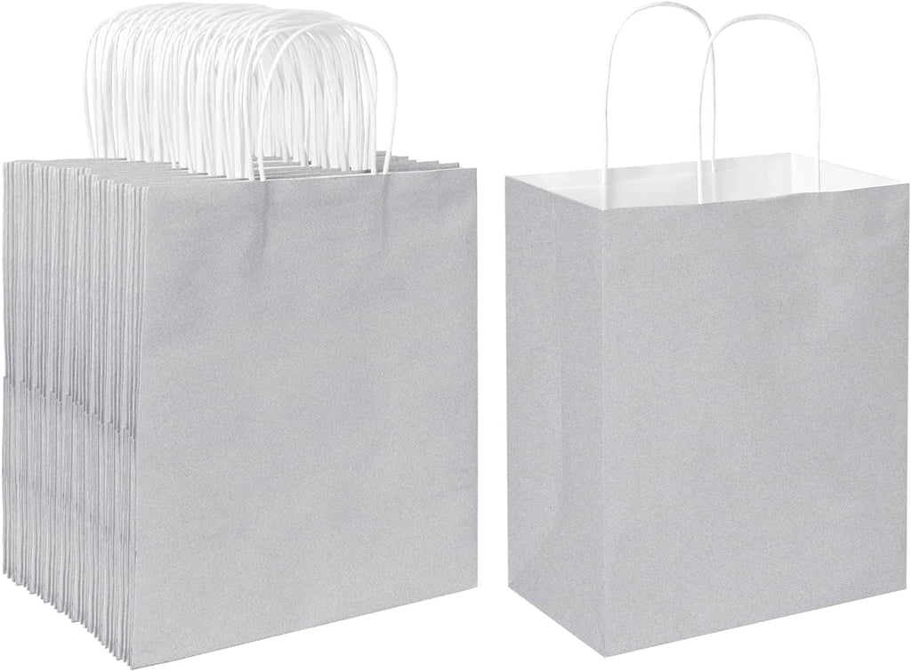 medium silver kraft bags for parties