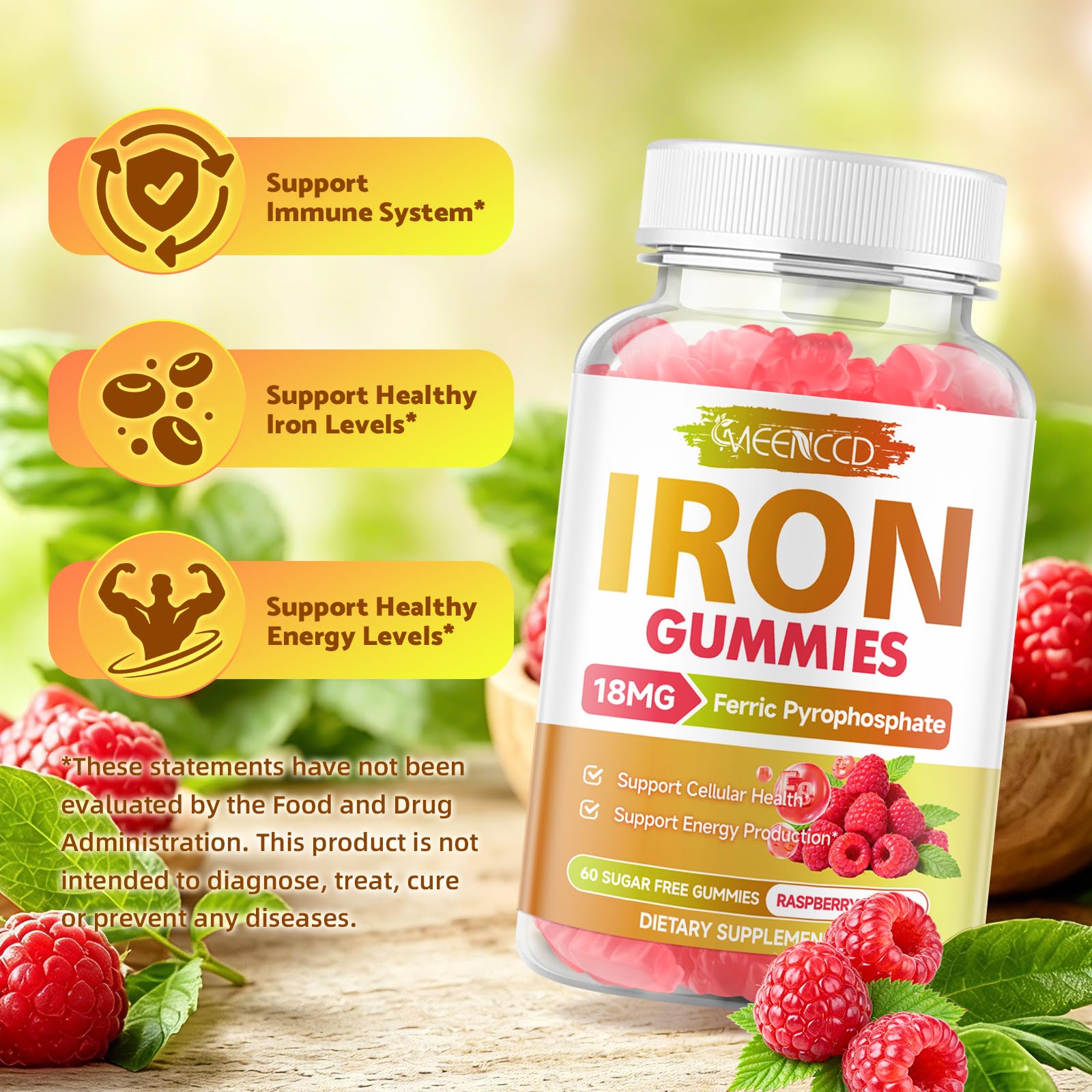 MEENCCD iron gummies for women