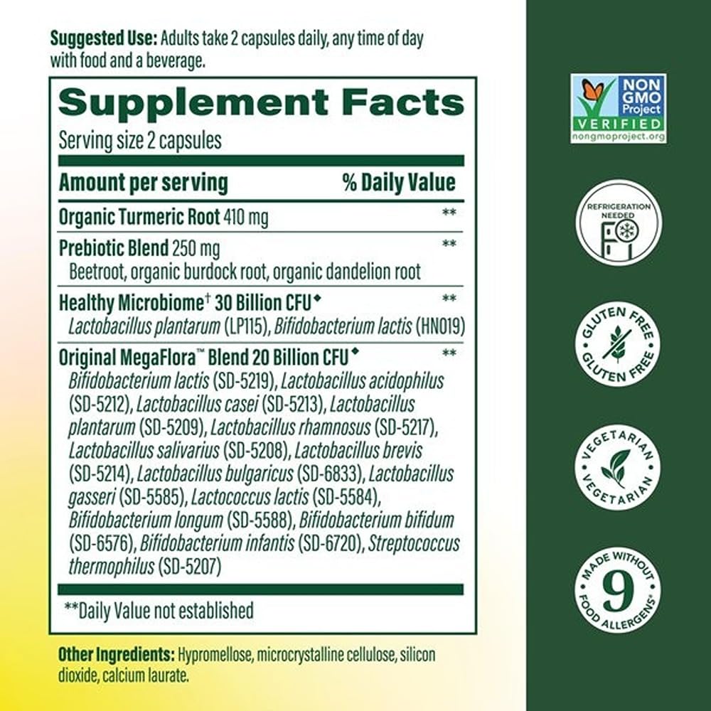 MegaFlora prebiotic with turmeric benefits