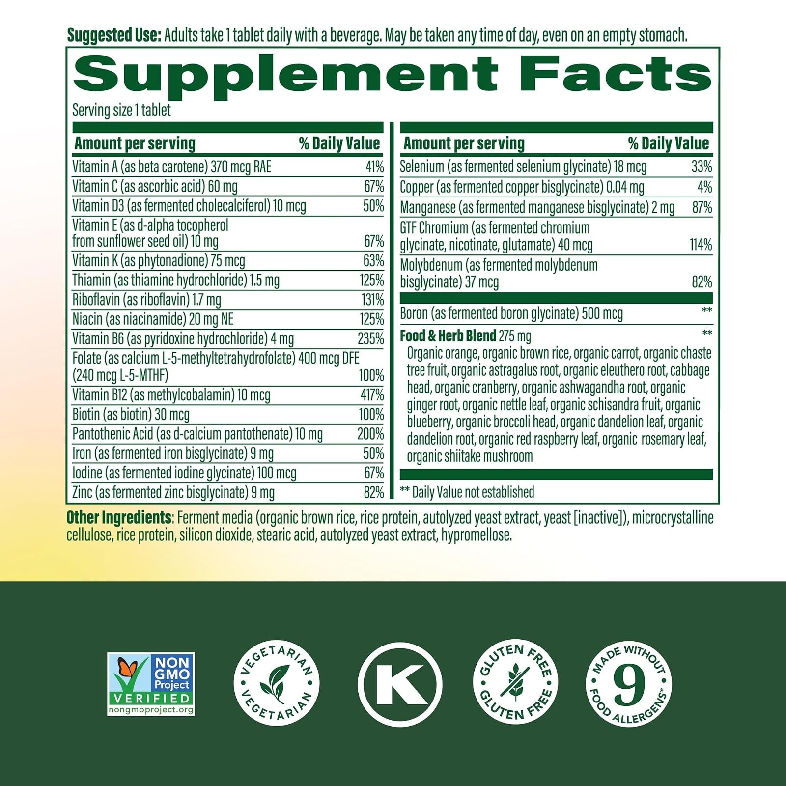 MegaFood multivitamin for energy