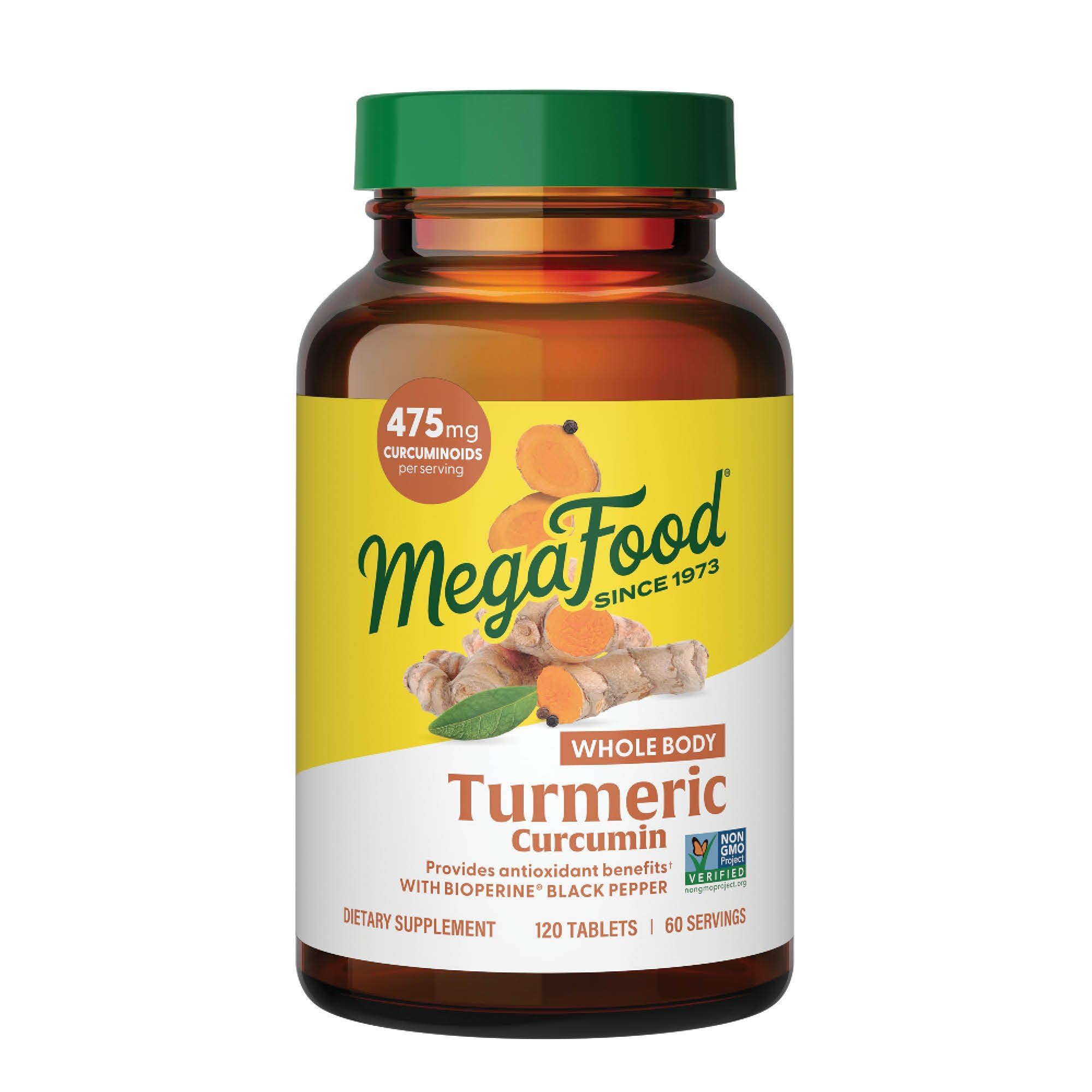 MegaFood turmeric curcumin supplement tablets