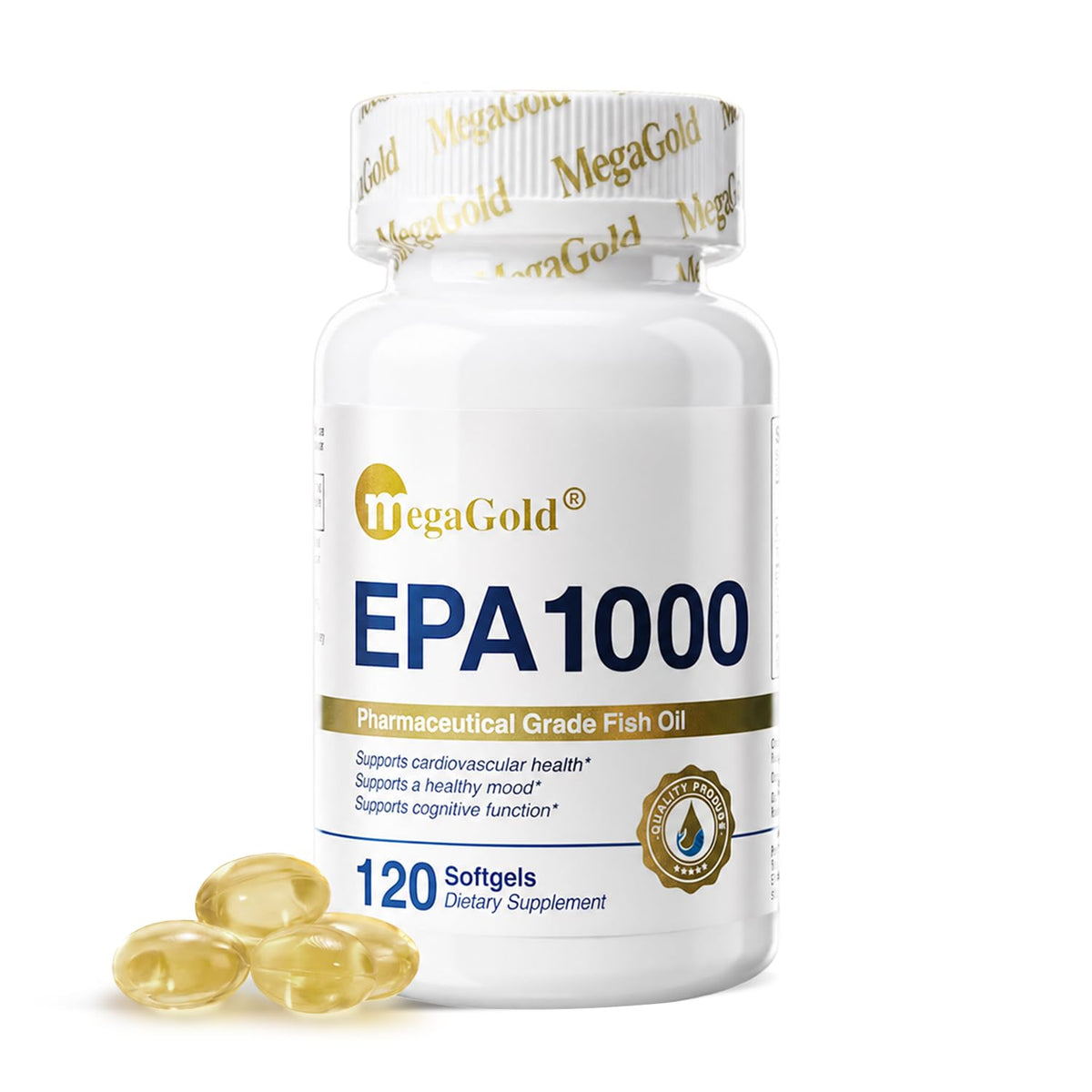 MegaGold Omega 3 fish oil softgels