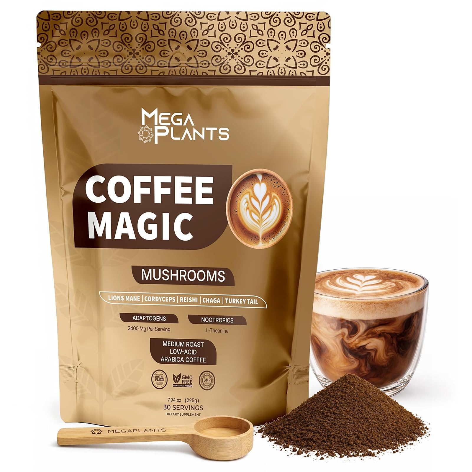 MegaPlants mushroom coffee medium roast